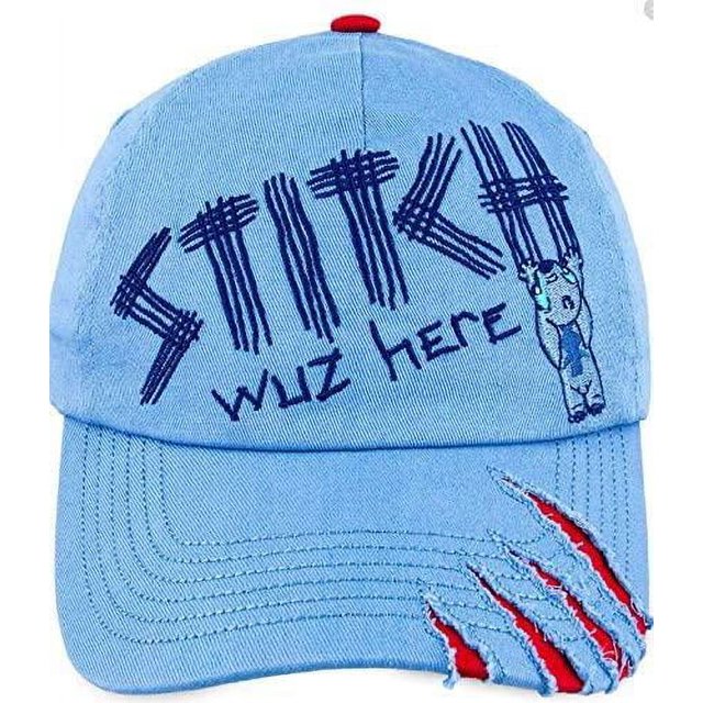 Disney Parks Kids Baseball Cap - Stitch Wuz Here Blue, Red - Walmart.com