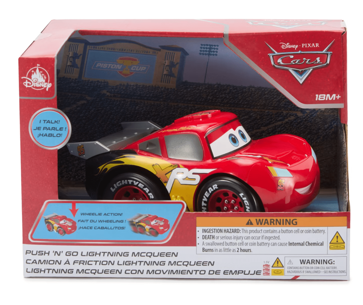 Disney Parks Lightning McQueen Push & Go Talking Car Pixar Cars New ...
