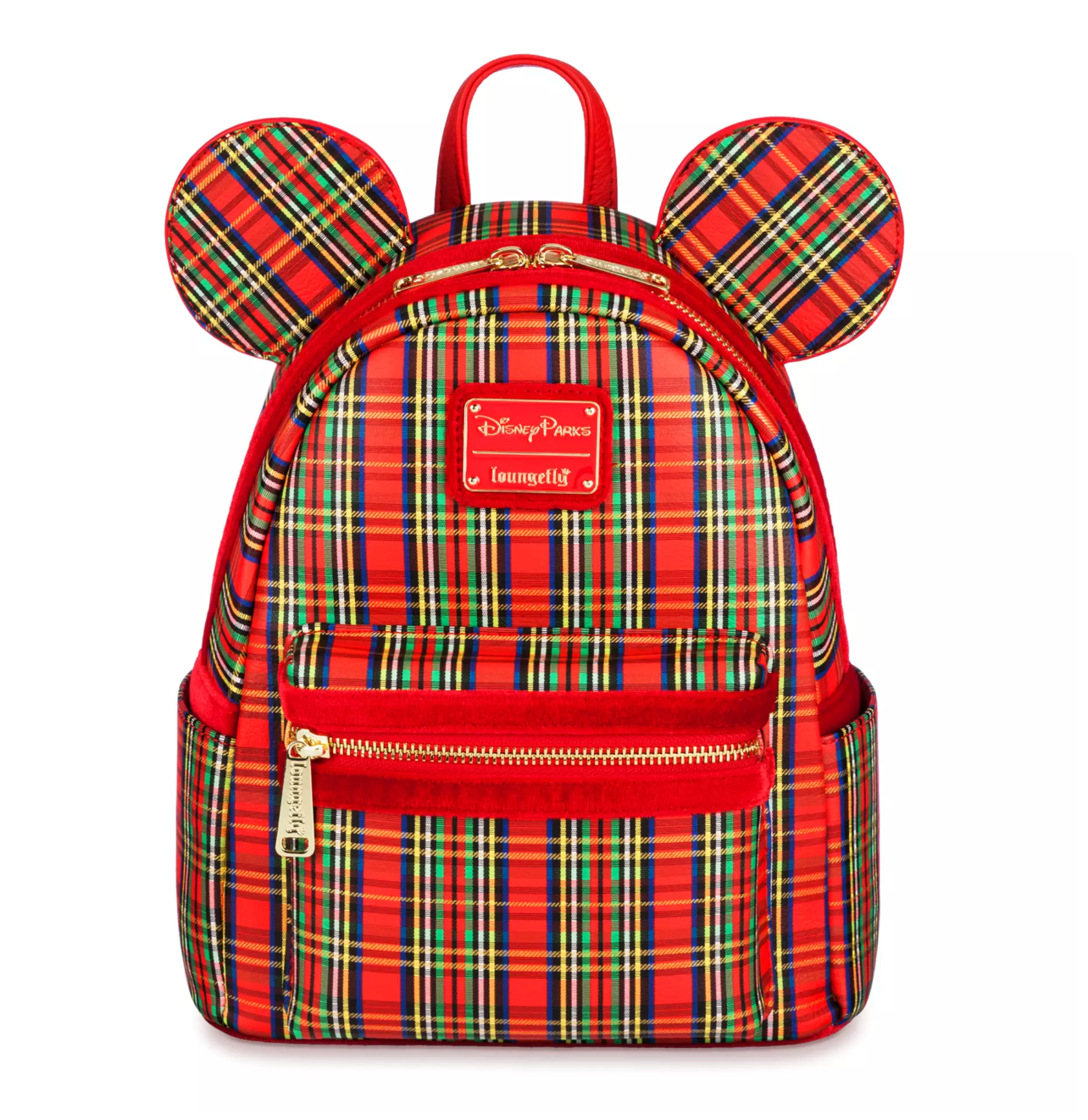 Disney Parks Mickey Icons and Snowflakes Red Plaid Loungefly Mini ...
