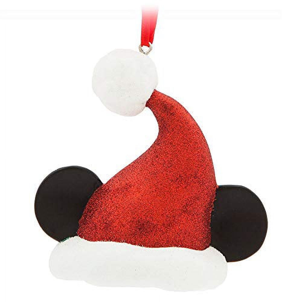 Disney Parks Mickey Mouse Ears Santa Hat Glitter Ornament - Walmart.com