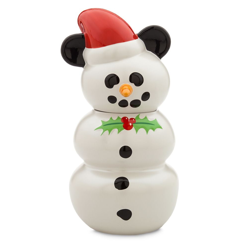 Disney Parks Mickey Mouse Snowman Christmas Cookie Jar - Walmart.com