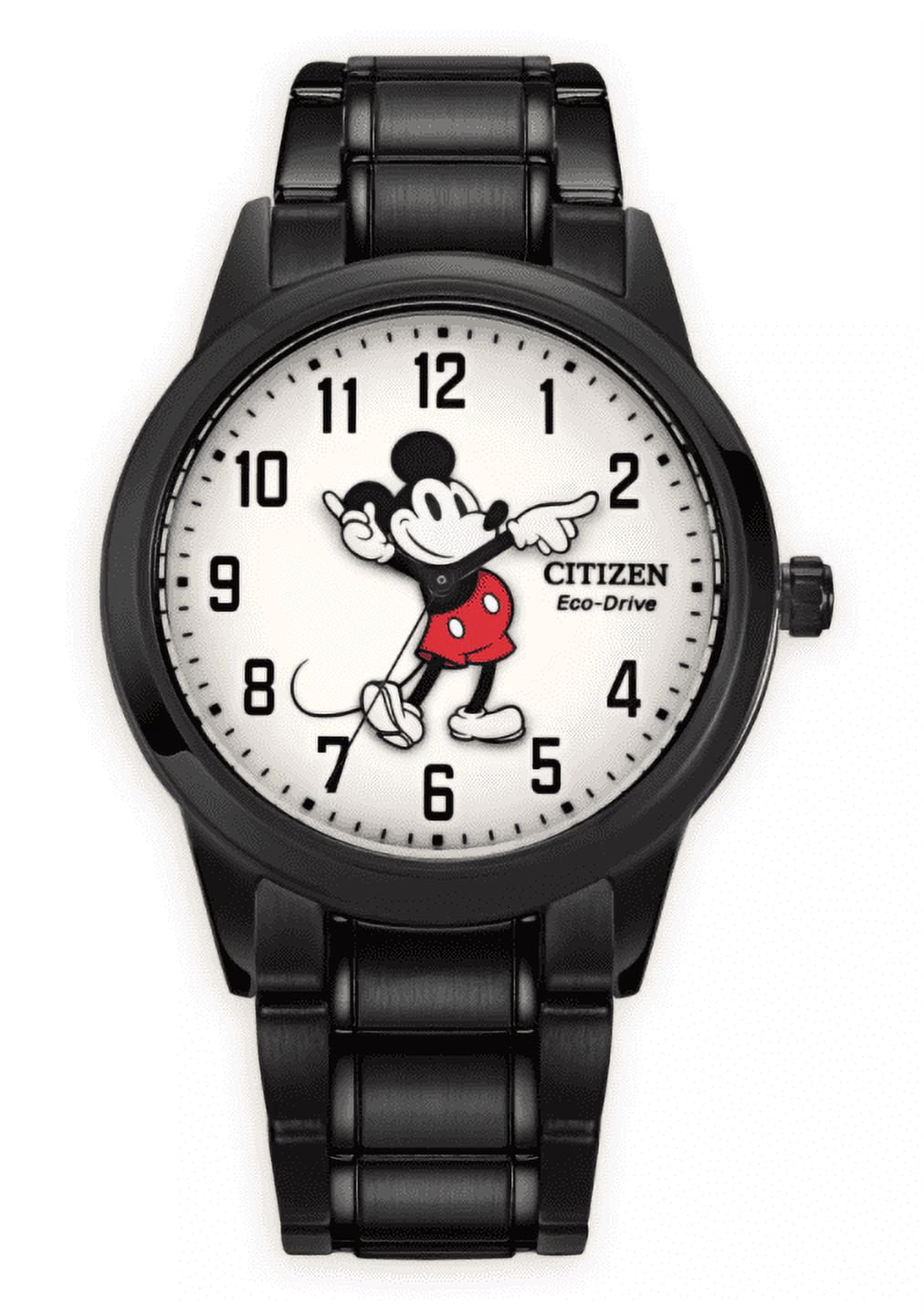 Disney Parks Mickey Mouse Eco-Drive Stainless Steel Watch, Black ...