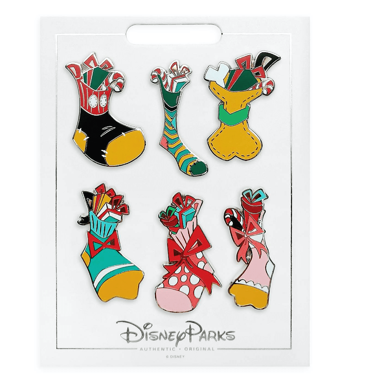 Disney Parks Mickey Mouse and Friends Holiday Stocking Pin Set New with ...