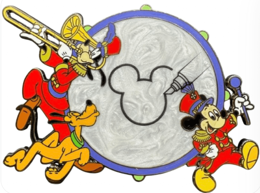 Disney Parks Mickey Pluto and Goofy Marching Band Dry Erase Board Pin ...