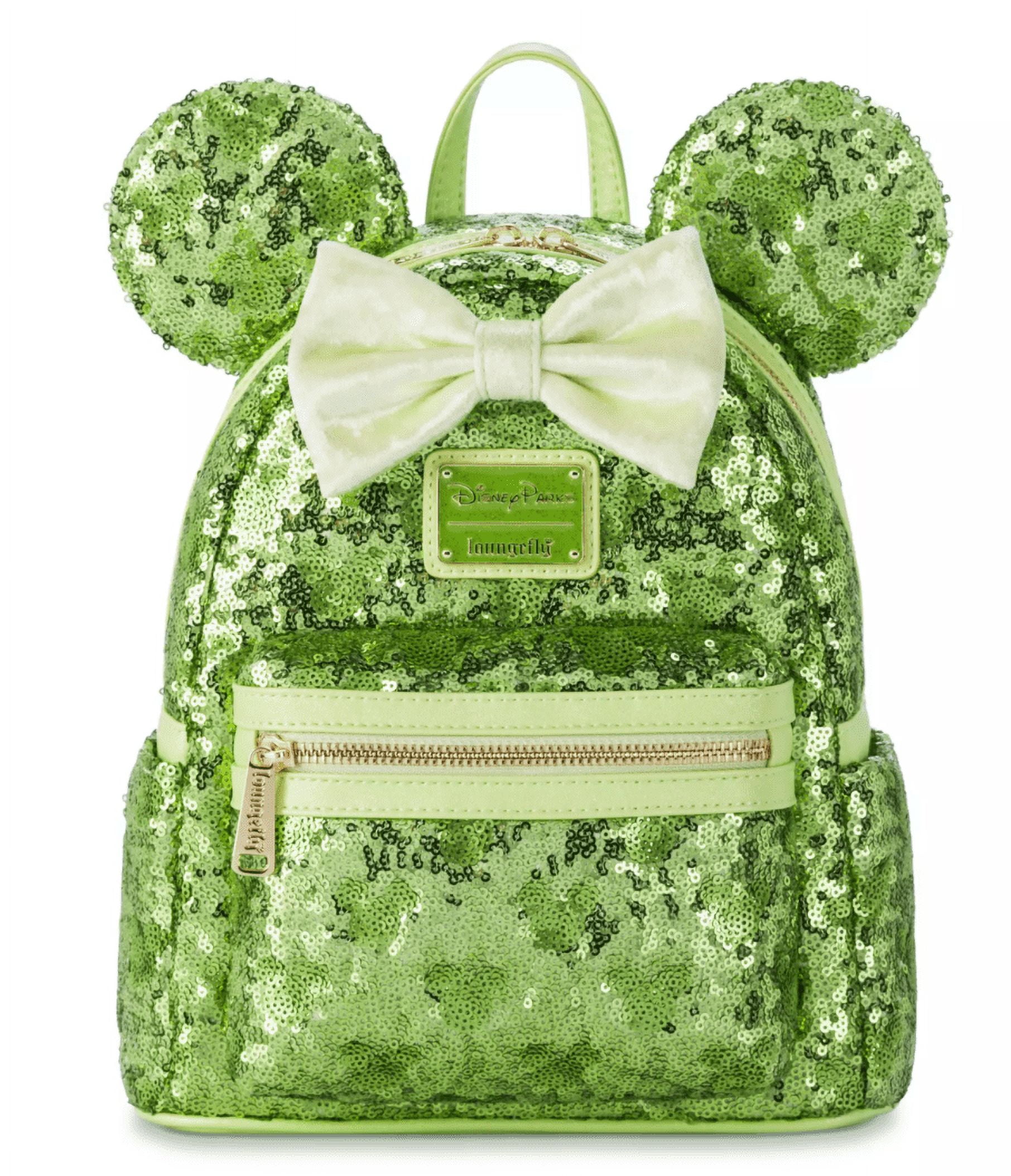 Disney Parks Minnie Mouse Sequined Loungefly Mini Backpack Green New ...