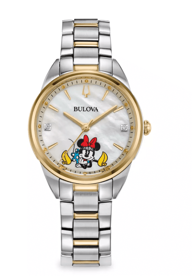 Disney Parks Minnie Mouse Stainless Steel Quartz Watch by Bulova New ...
