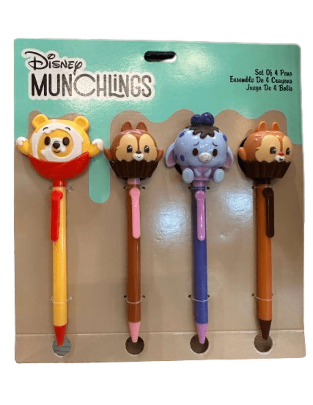 Disney Parks Munchlings Winnie Chip Dale Eeyore Set of 4 Pens New with ...