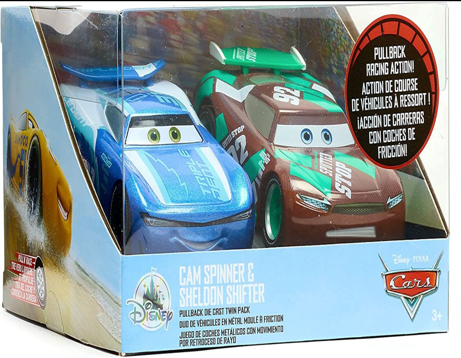 Disney Pixar Cars Cam Spinner, Sheldon Shifter Pullback Diecast Metal ...
