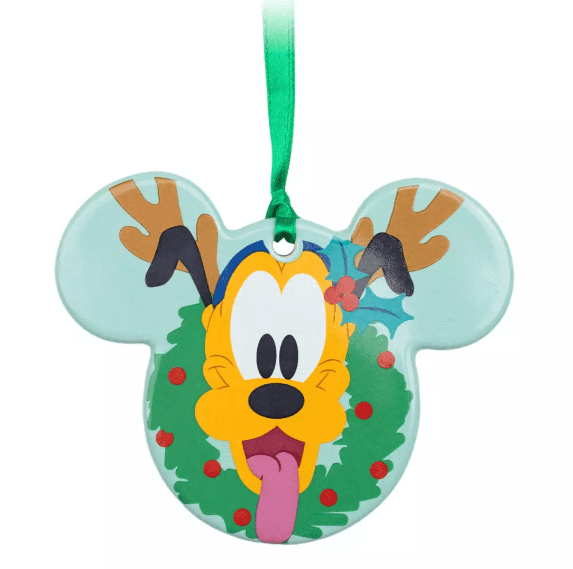 Disney Parks Pluto Festive Mickey Icon Plate Christmas Ornament New ...