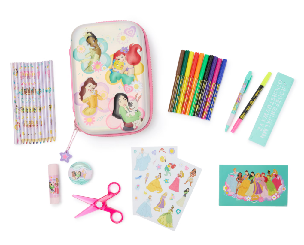Disney Parks Princess Ariel Mulan Belle Tiana Zip-Up Stationery Kit New ...