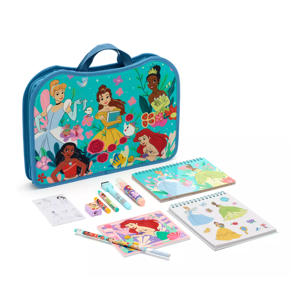 Disney Parks Princess Belle Ariel Tiana Cinderella Moana Deluxe Art Kit ...