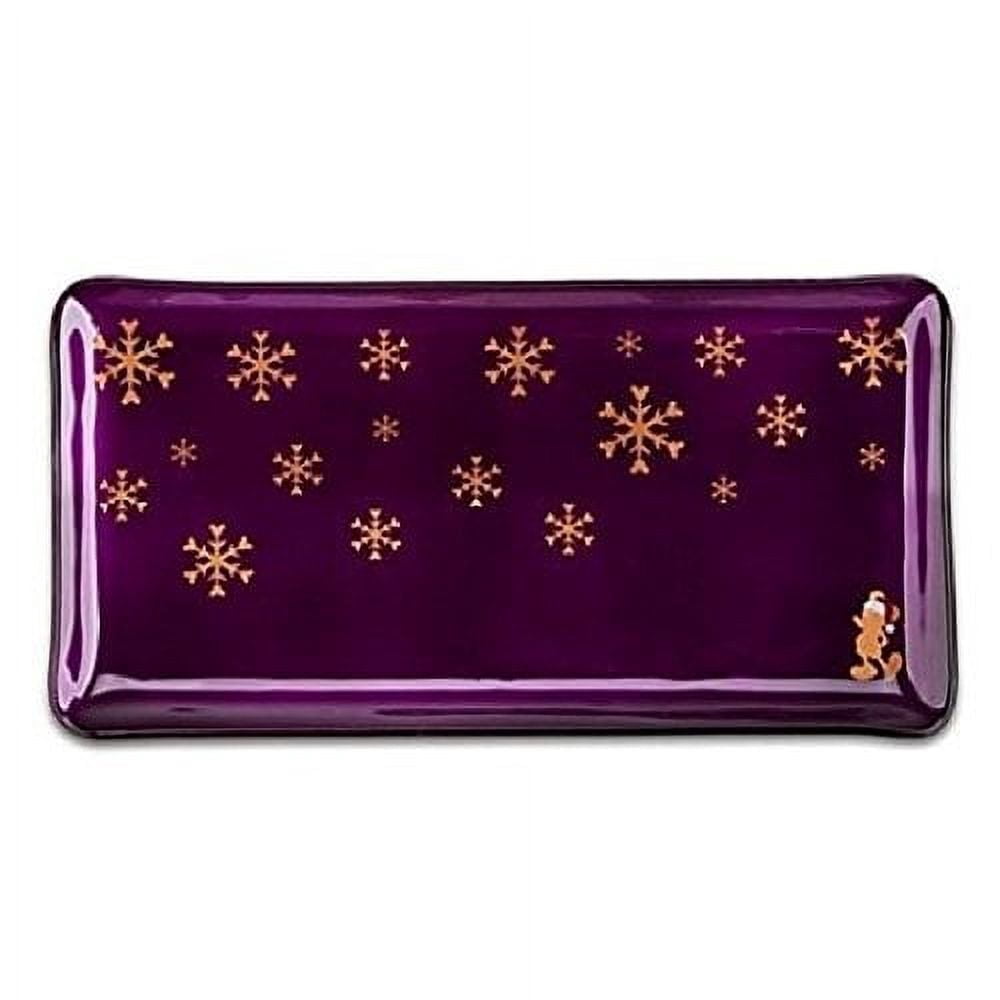 Disney Parks Santa Mickey Glass Christmas Holiday Tray - Walmart.com