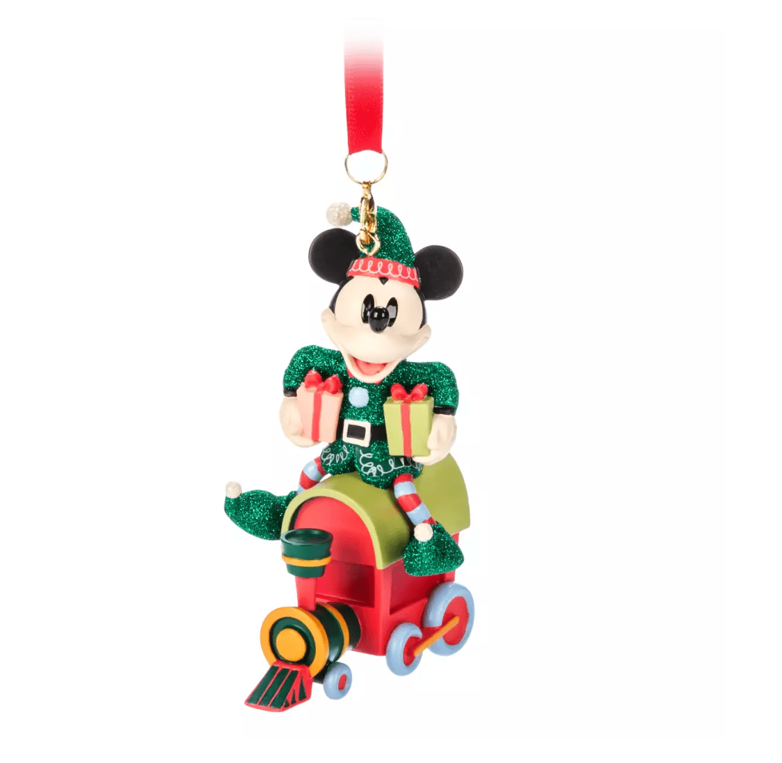 Disney Parks Sketchbook Mickey Elf on Christmas Train Ornament New with ...