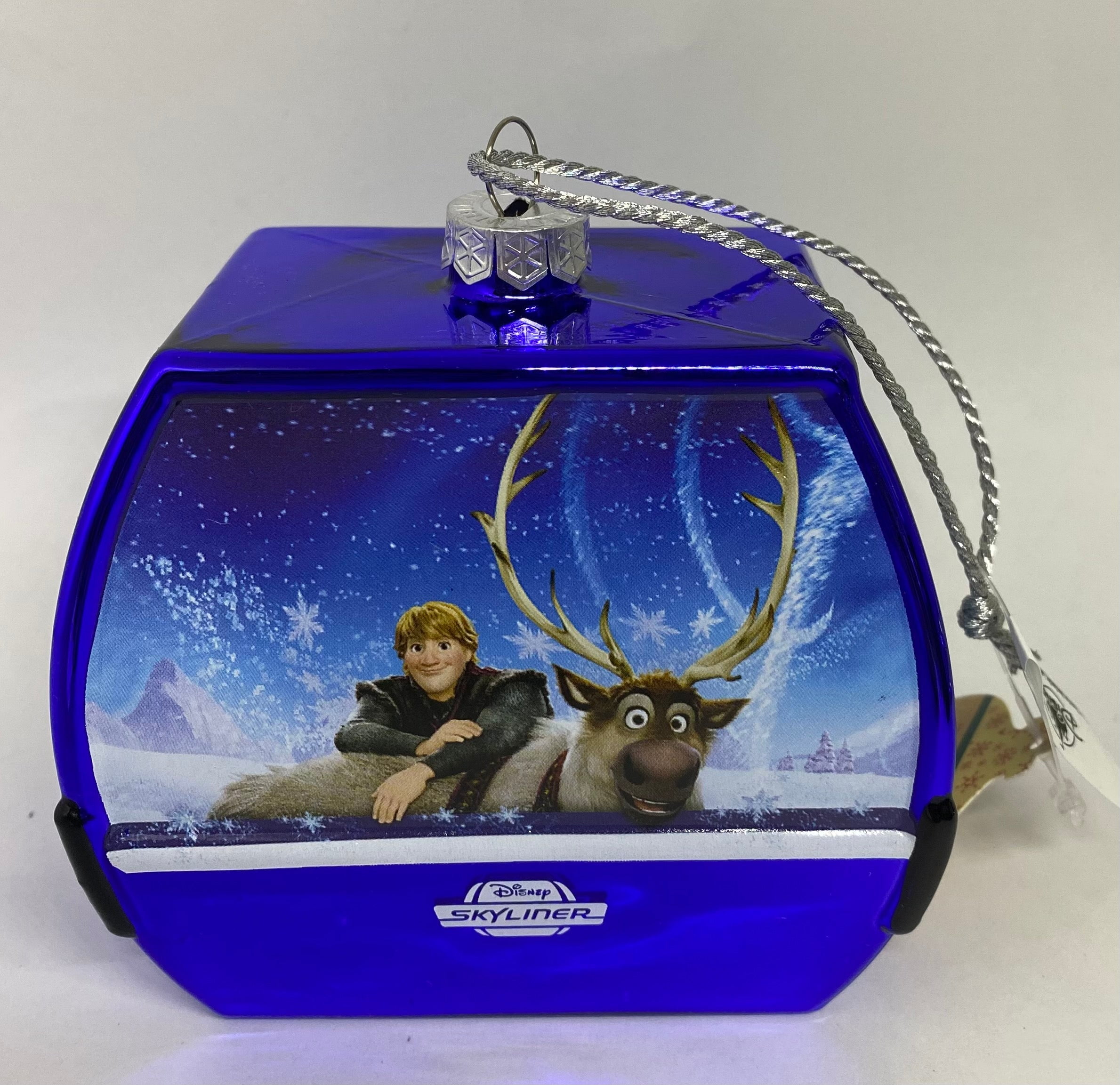 Disney Parks Skyliner Frozen Anna Elsa Glass Christmas Ornament New ...