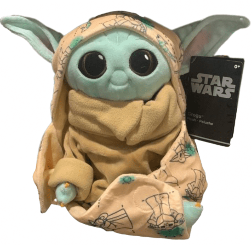 Disney Parks Star Wars Mandalorian Yoda in Blanket Pouch Plush New with ...