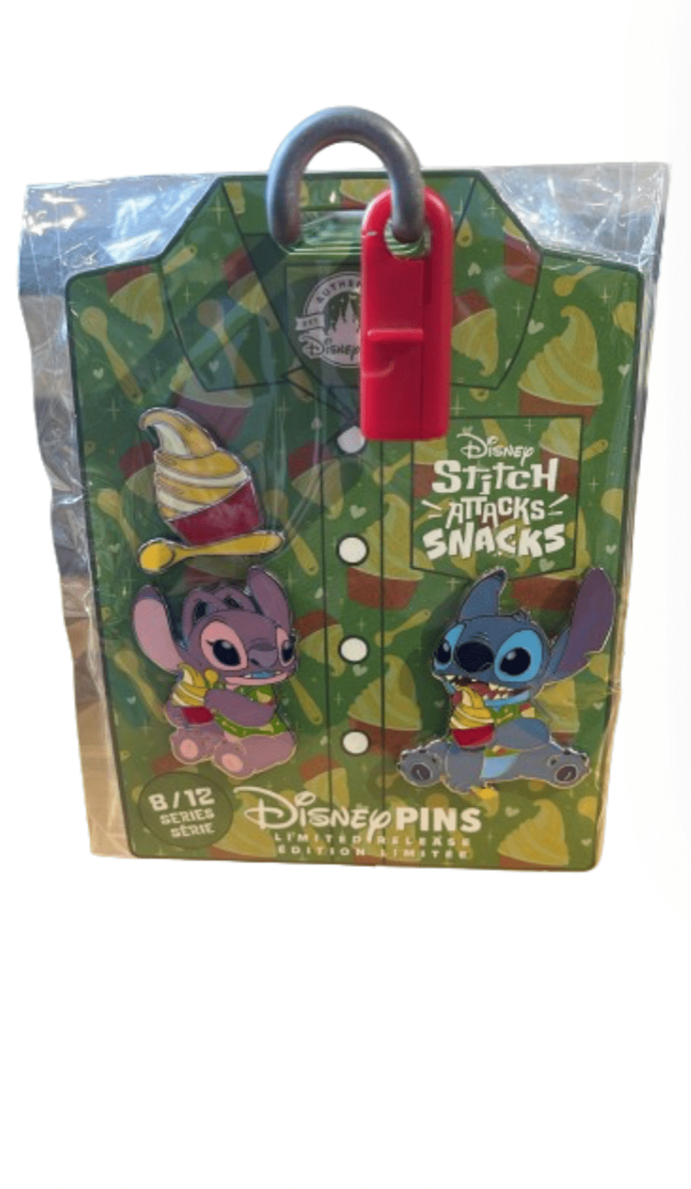 Disney Parks Stitch Angel Attacks Snacks Pineapple Swirl August Pin Set ...