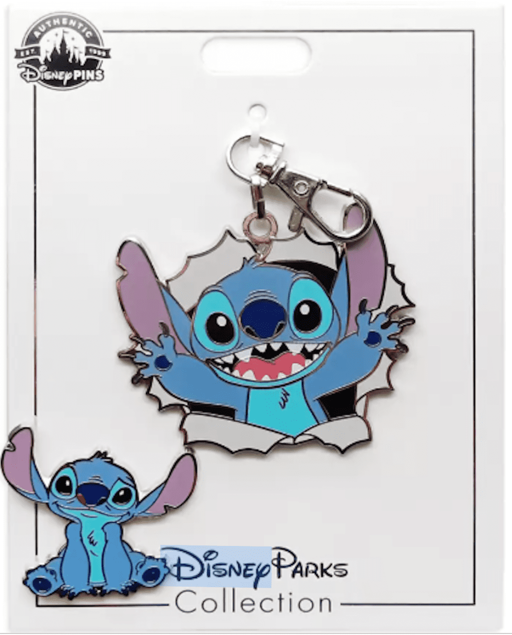 Disney Parks Collectible Stitch Medal and Pin Set, New With Card ...