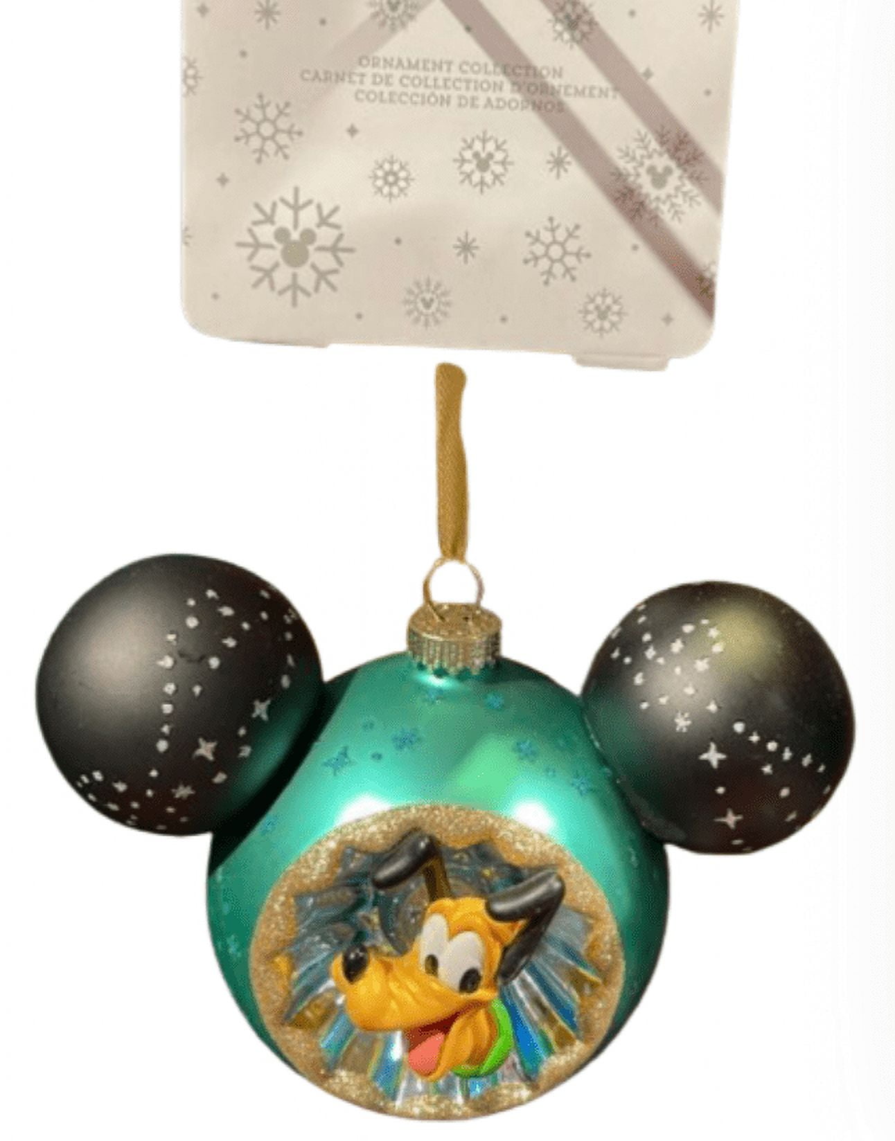 Disney Parks Walt Disney Pluto Icon Mickey Ears Glass Christmas ...