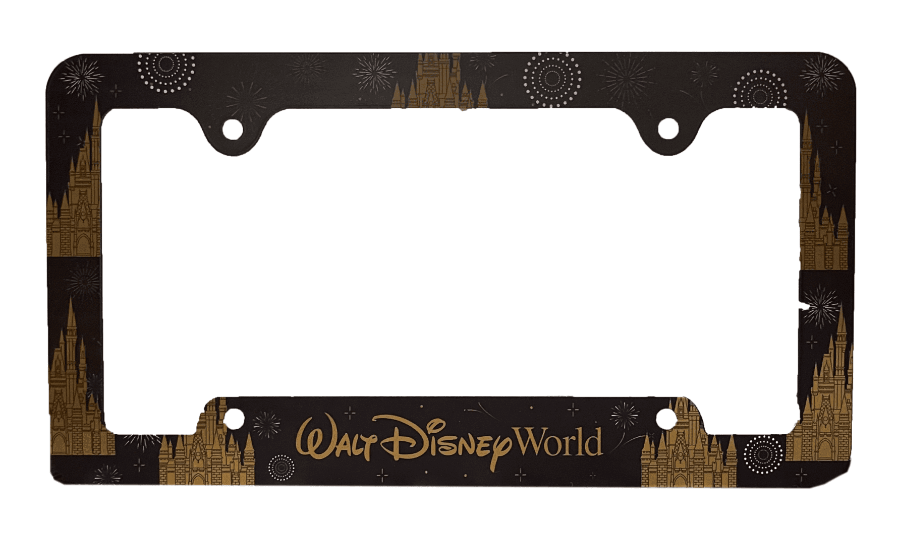 Disney Parks Walt Disney World Castle Fireworks Gold License Plate New ...