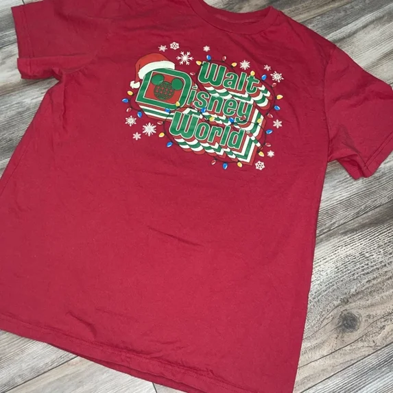Disney Parks Walt Disney World Logo Holiday Christmas Lights T-Shirt ...