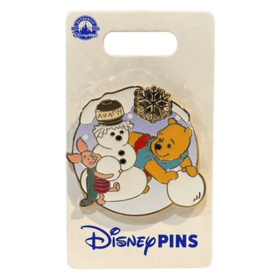 Disney Parks Winnie The Pooh & Piglet Snowman Winter Pin New With Card ...