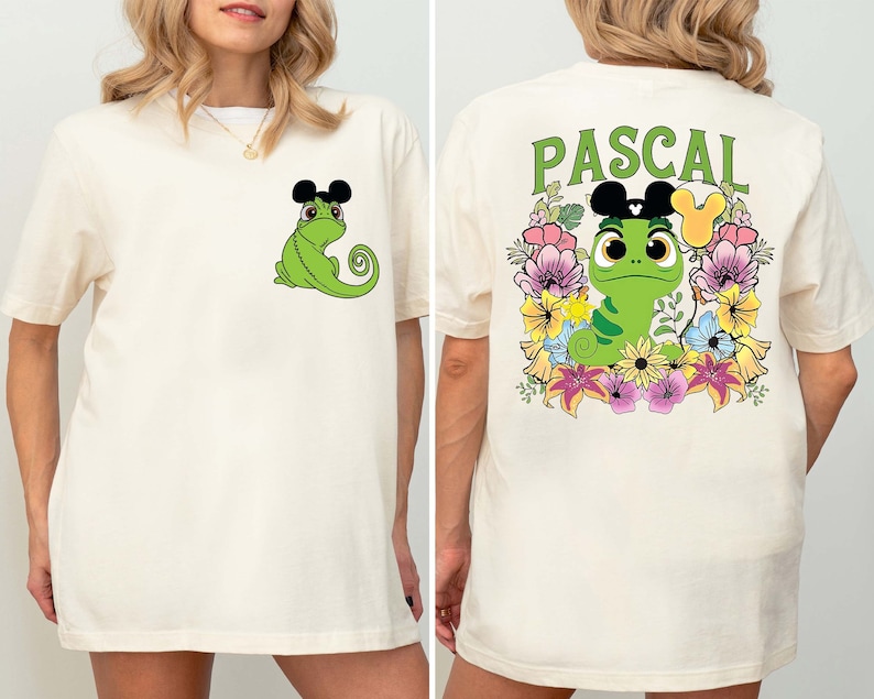 Disney Pascal with Mickey Balloon Shirt, Pascal Floral Rapunzel Family ...