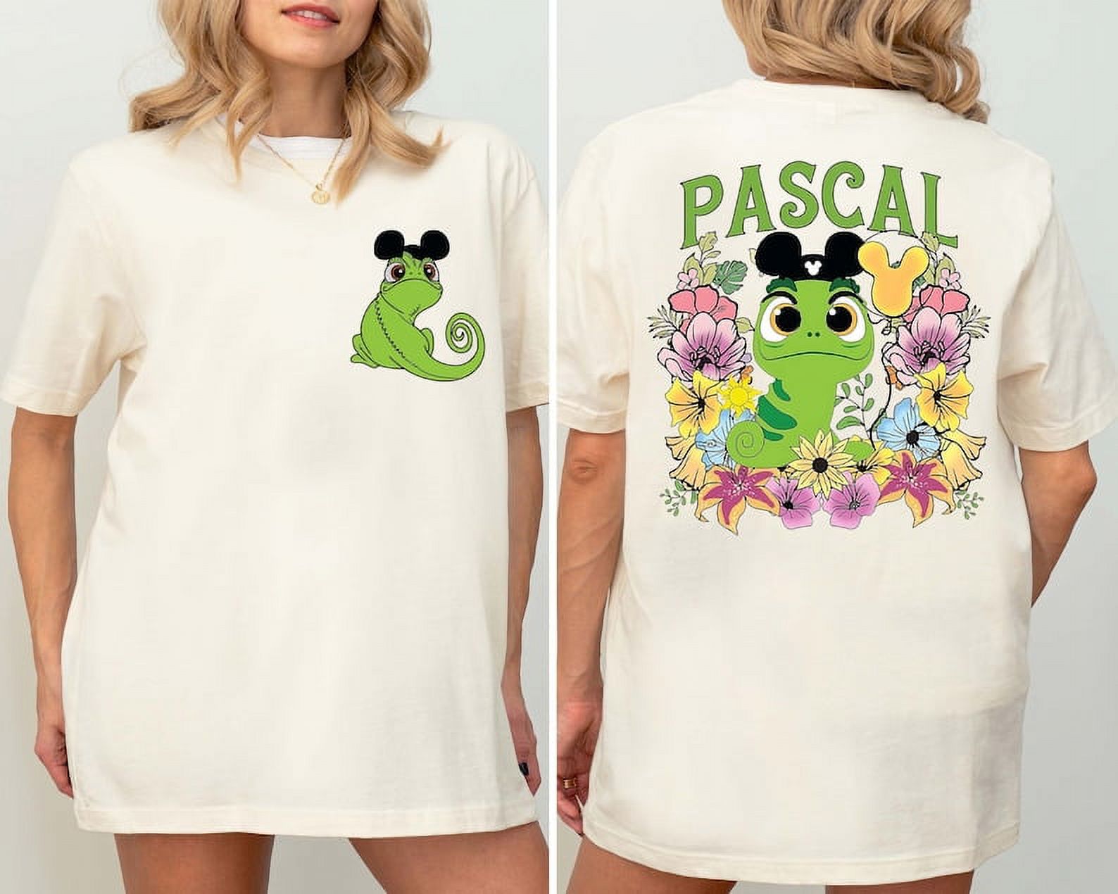 Disney Pascal with Mickey Balloon Shirt, Pascal Floral Rapunzel Family ...