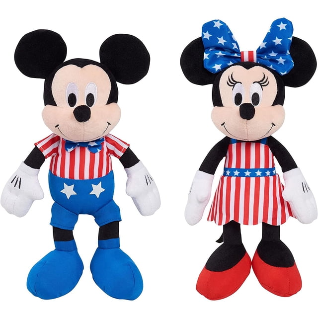 Disney Patriotic Mickey & Minnie Mouse Plush Set for Decor - Walmart ...