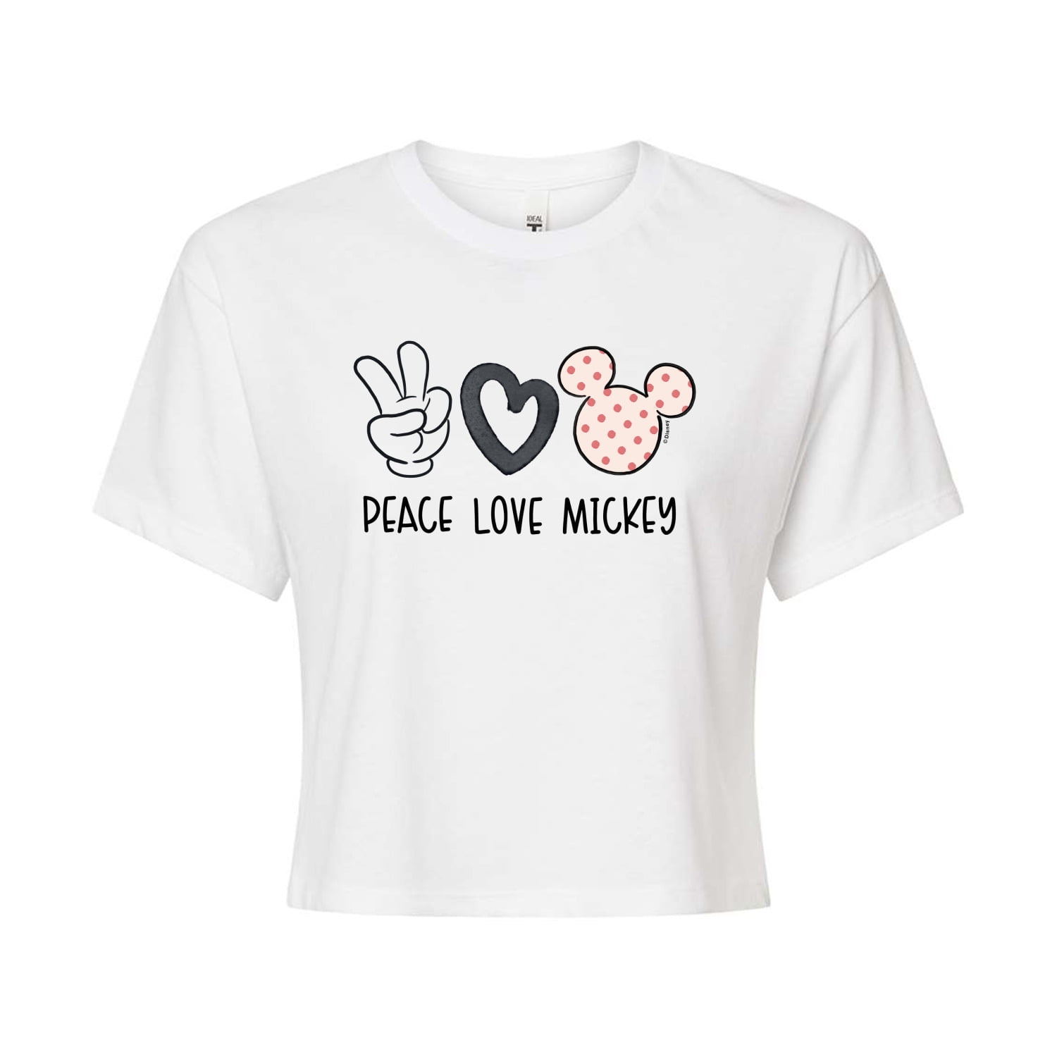 Disney - Peace Love Mickey - Cropped Tee - Walmart.com