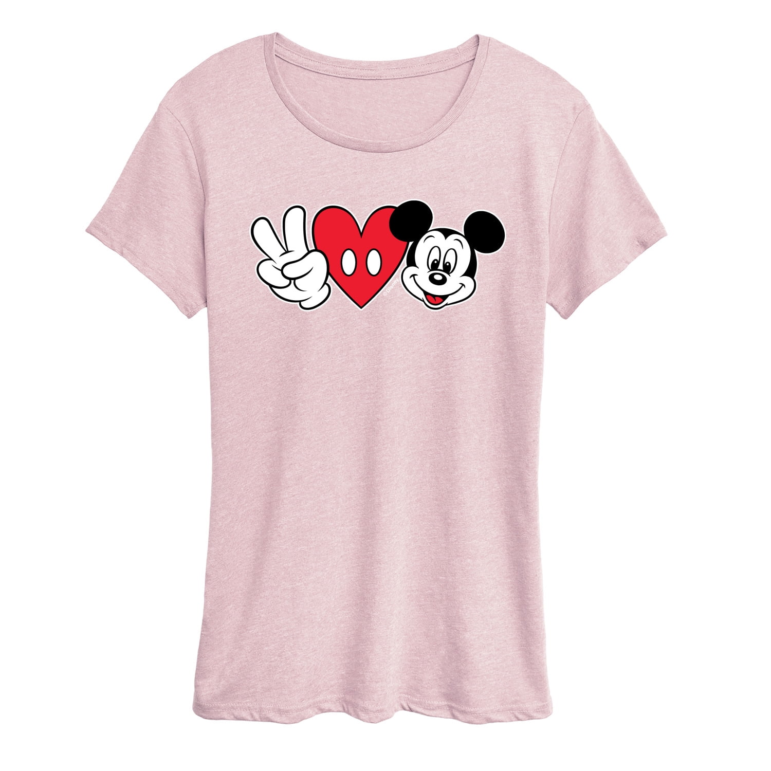 Disney - Peace Love Mickey - Women's Short Sleeve Graphic T-Shirt ...