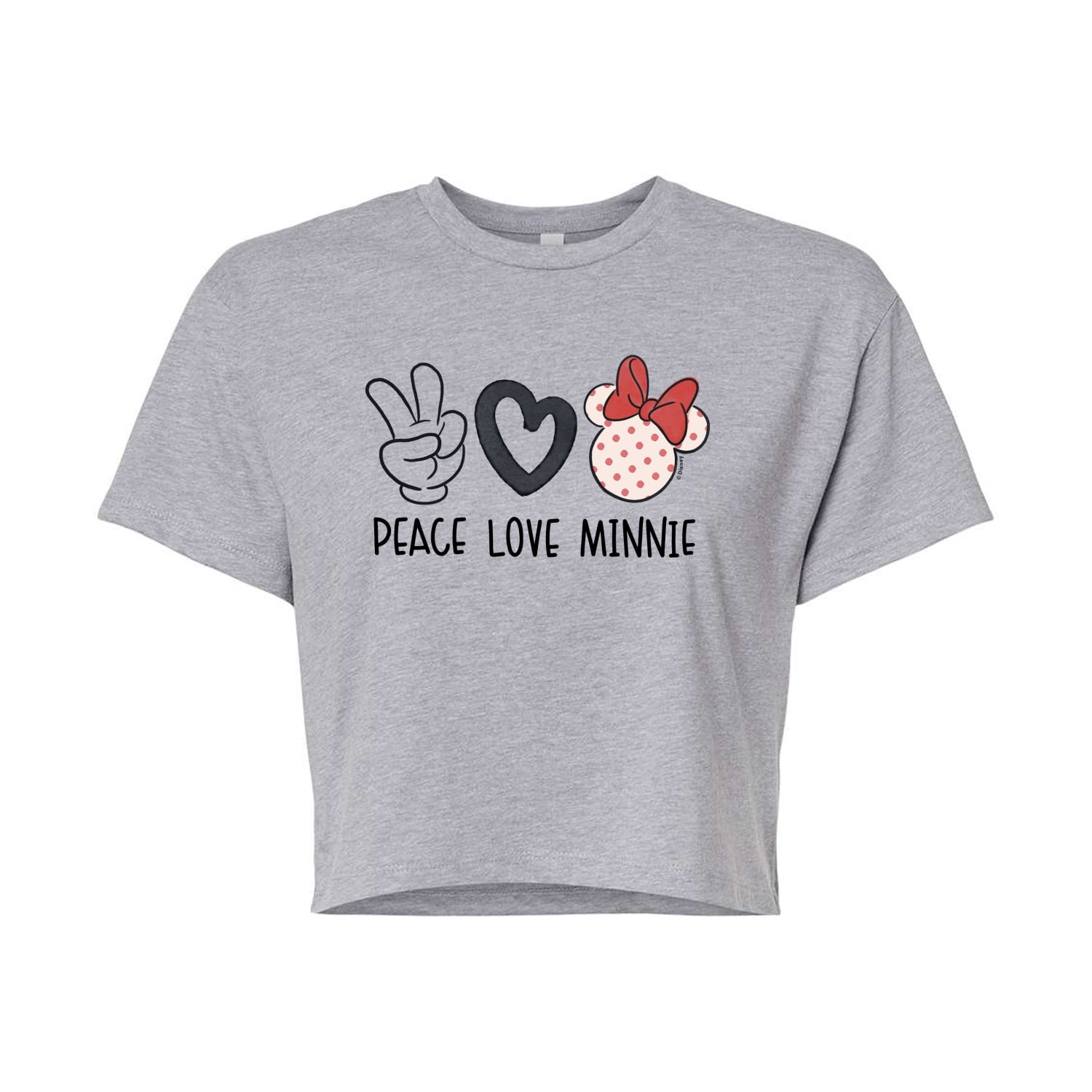 Disney - Peace Love Minnie - Cropped Tee - Walmart.com