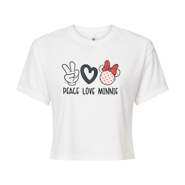 Disney - Peace Love Minnie - Cropped Tee - Walmart.com