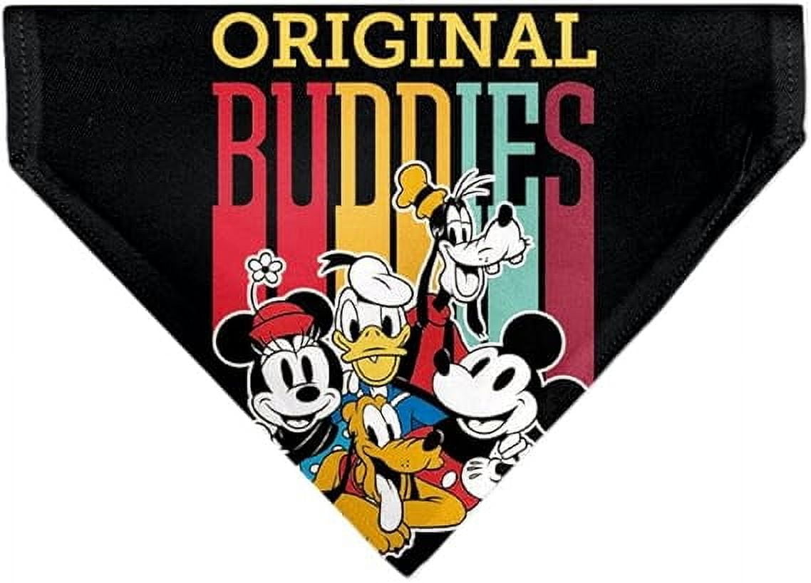 Disney Pet Bandana Disney Fab Five Original Buddies Group Pose Black Slip On Collar Bandana Only ...