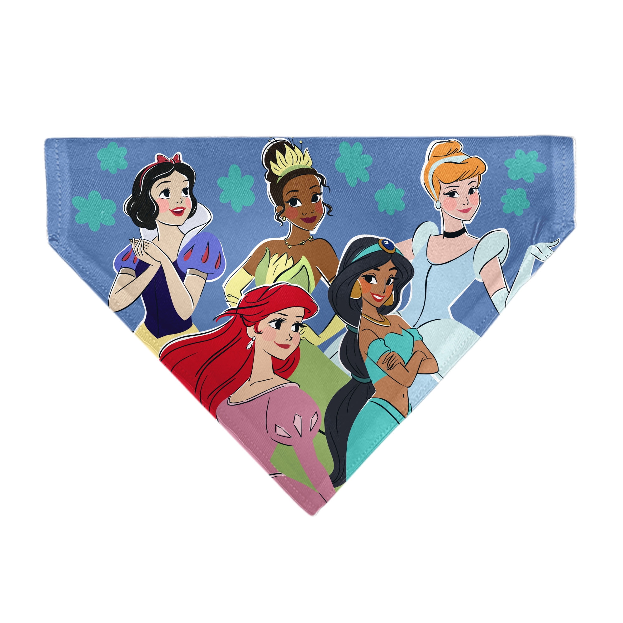 Disney Pet Bandana Disney Five Princesses Group Pose and Flowers Blues ...