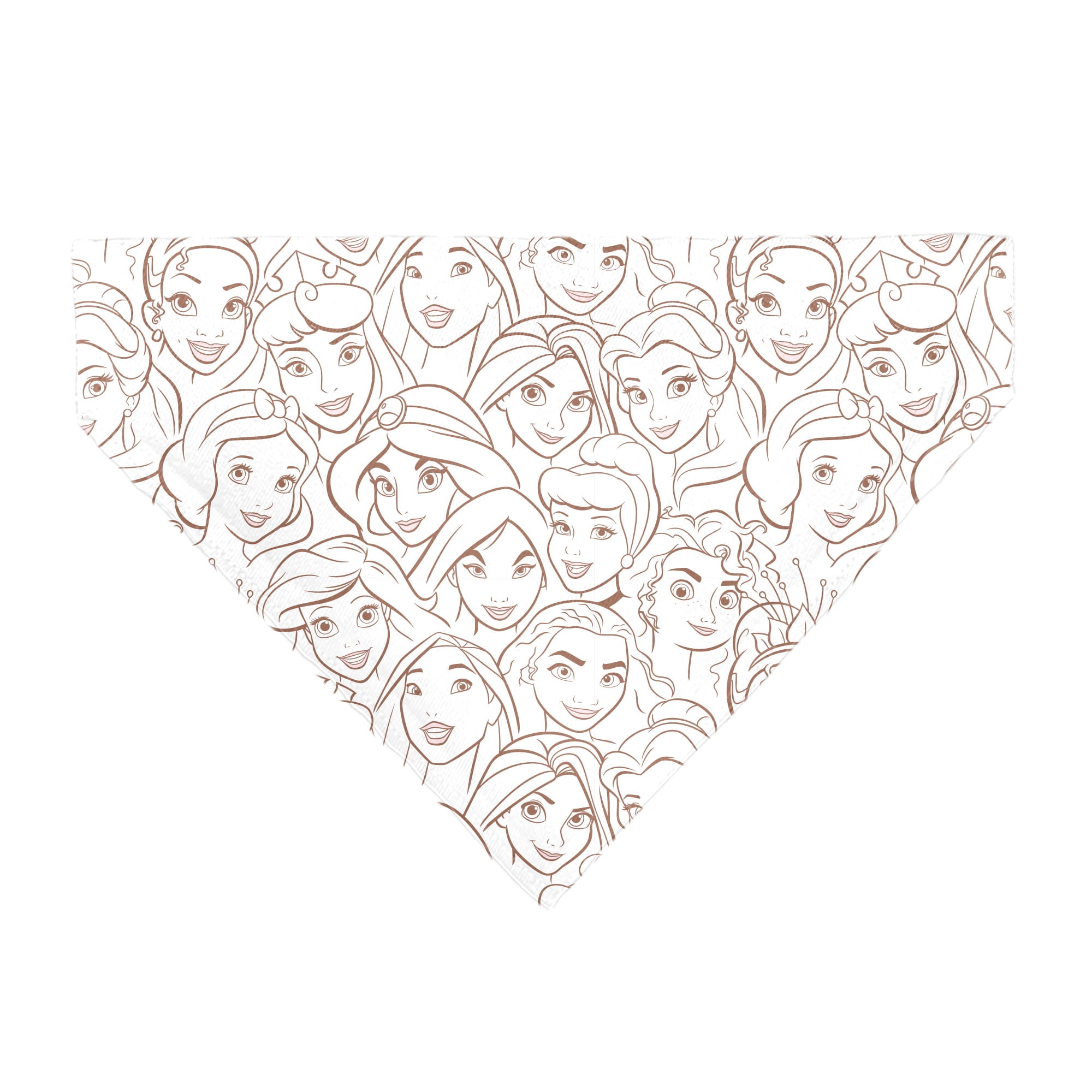 Disney Pet Bandana Disney Princess Faces Stacked White Brown Slip On ...