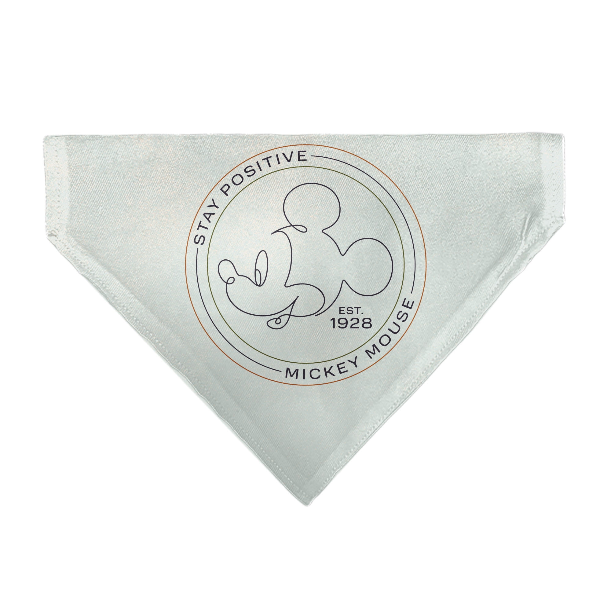 Disney Pet Bandana Mickey Mouse Stay Positive Line White Multi Color ...