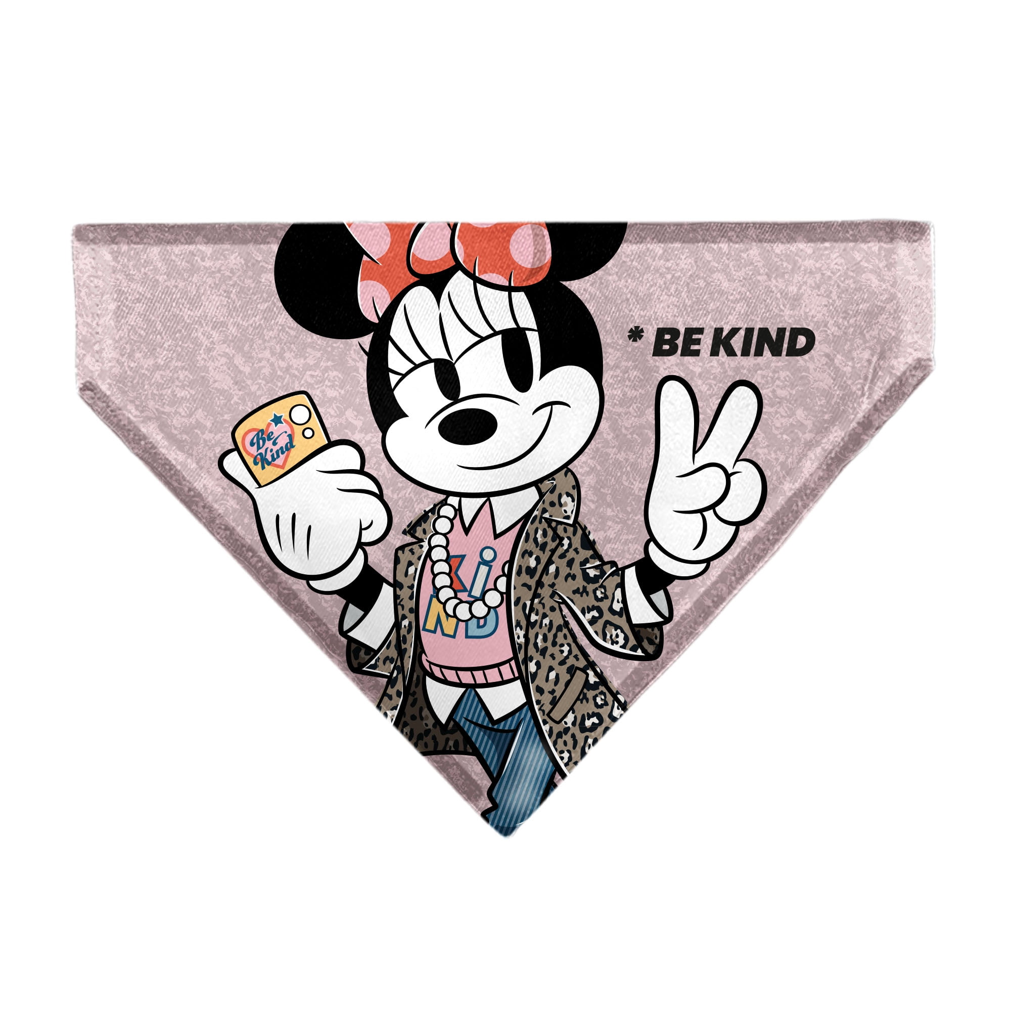 Disney Pet Bandana Minnie Mouse Be Kind Peace Pose Pinks Slip On Collar ...