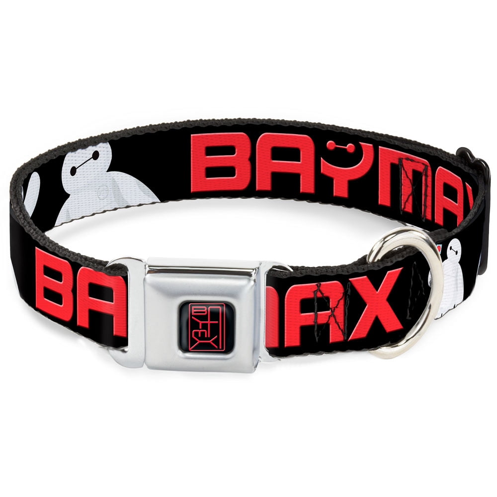 Disney Pet Collar, Dog Collar Metal Seatbelt Buckle, Baymax Poses Black ...