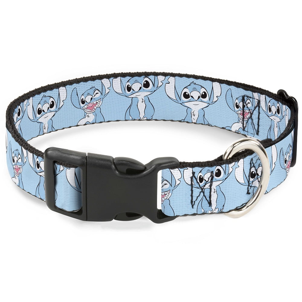 Disney Pet Collar, Dog Collar Plastic Buckle, Stitch 3 Poses Sky Blue ...