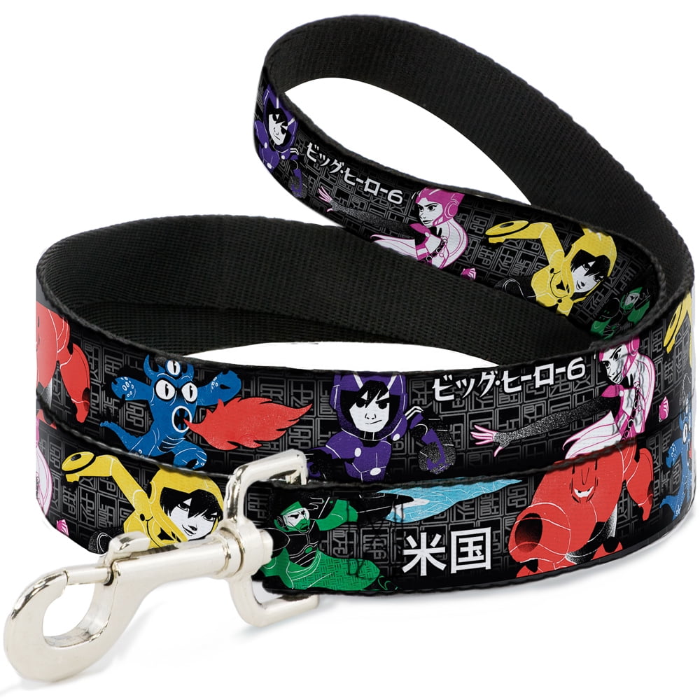 Disney Pet Leash, Dog Leash, Big Hero 6 Group Pose Name Blocks Black ...