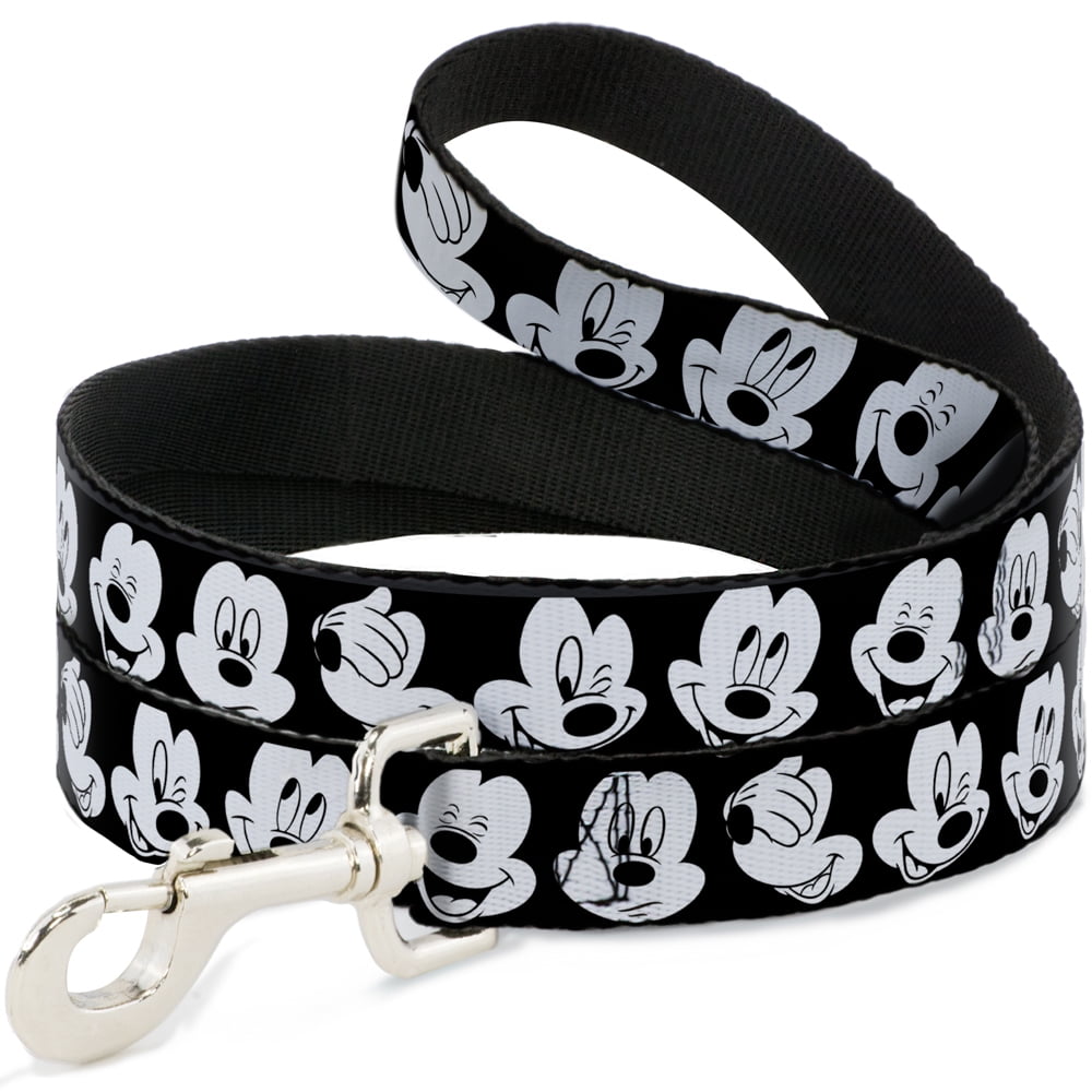Disney Pet Leash, Dog Leash, Mickey Mouse Expressions Close Up Black ...
