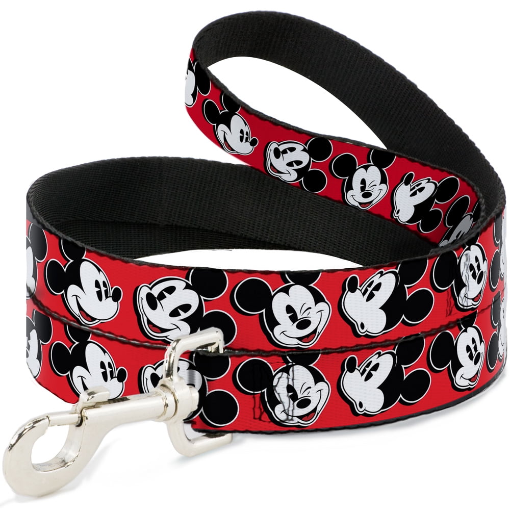 Disney Pet Leash, Dog Leash, Mickey Mouse Expressions Red Black White ...