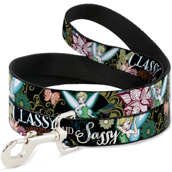 Disney Pet Leash, Dog Leash, Tinker Bell Poses Sleeping Floral Collage ...