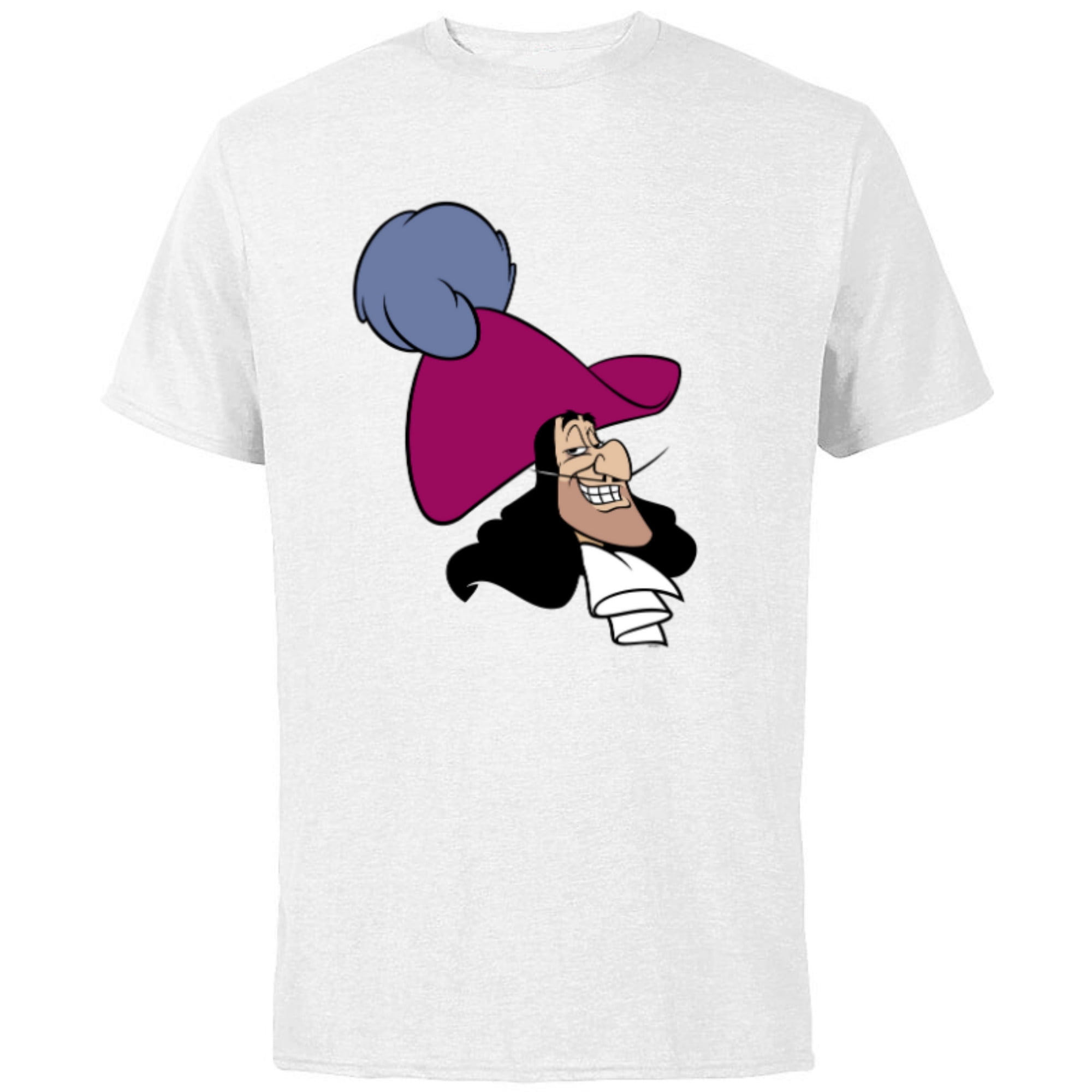 Disney Peter Pan Captain Hook Face - Short Sleeve Cotton T-Shirt for ...