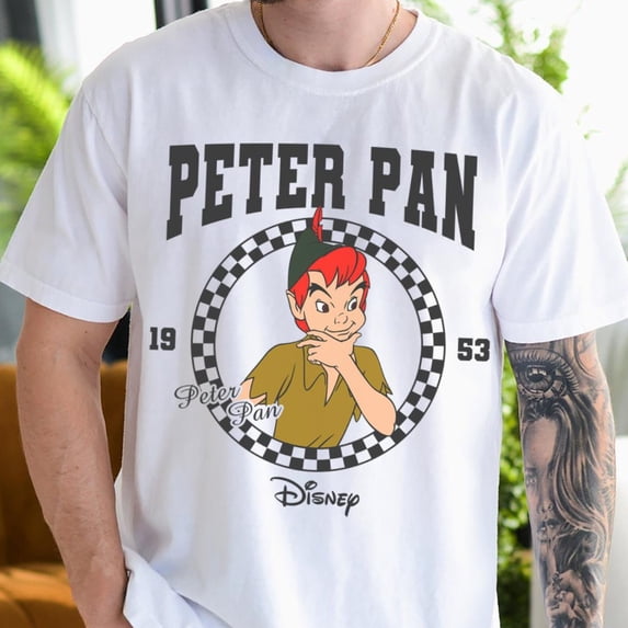 Disney Peter Pan Est Checkered Circle Retro Shirt Disneyland T-shirt ...