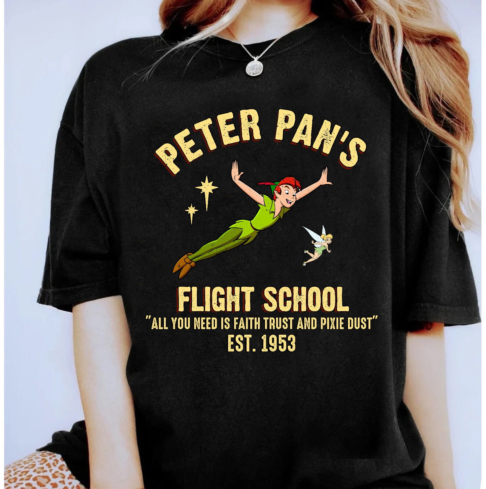 Disney Peter Pan Flight School Welcome To Neverland Pixie Dust T-shirt ...