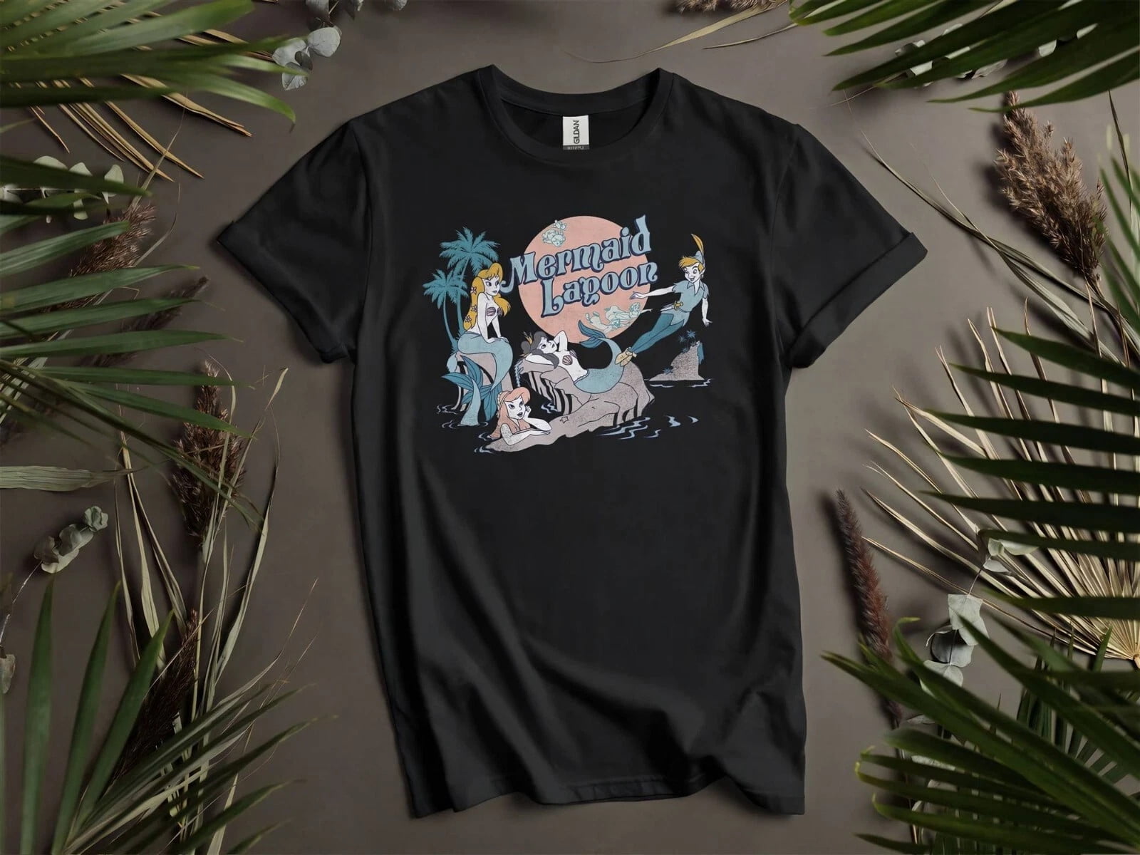 Disney Peter Pan Flying Silhouette Neverland Starry Night Sky T-Shirt ...