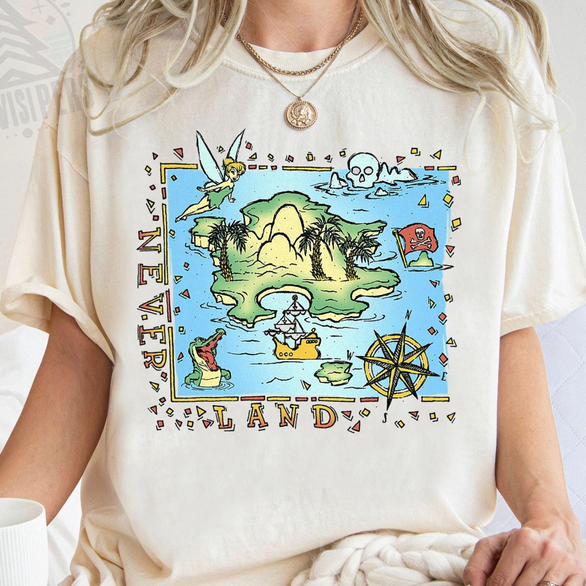 Disney Peter Pan Neverland Shirt Neverland Map T-shirt Tinker Bell ...