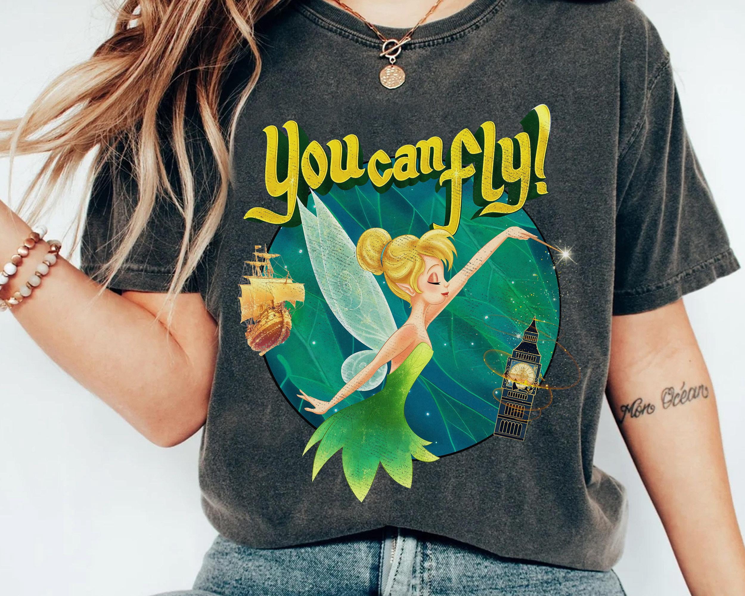 Disney Peter Pan Princess Tinker Bell You Can Fly Retro 90S Shirt ...