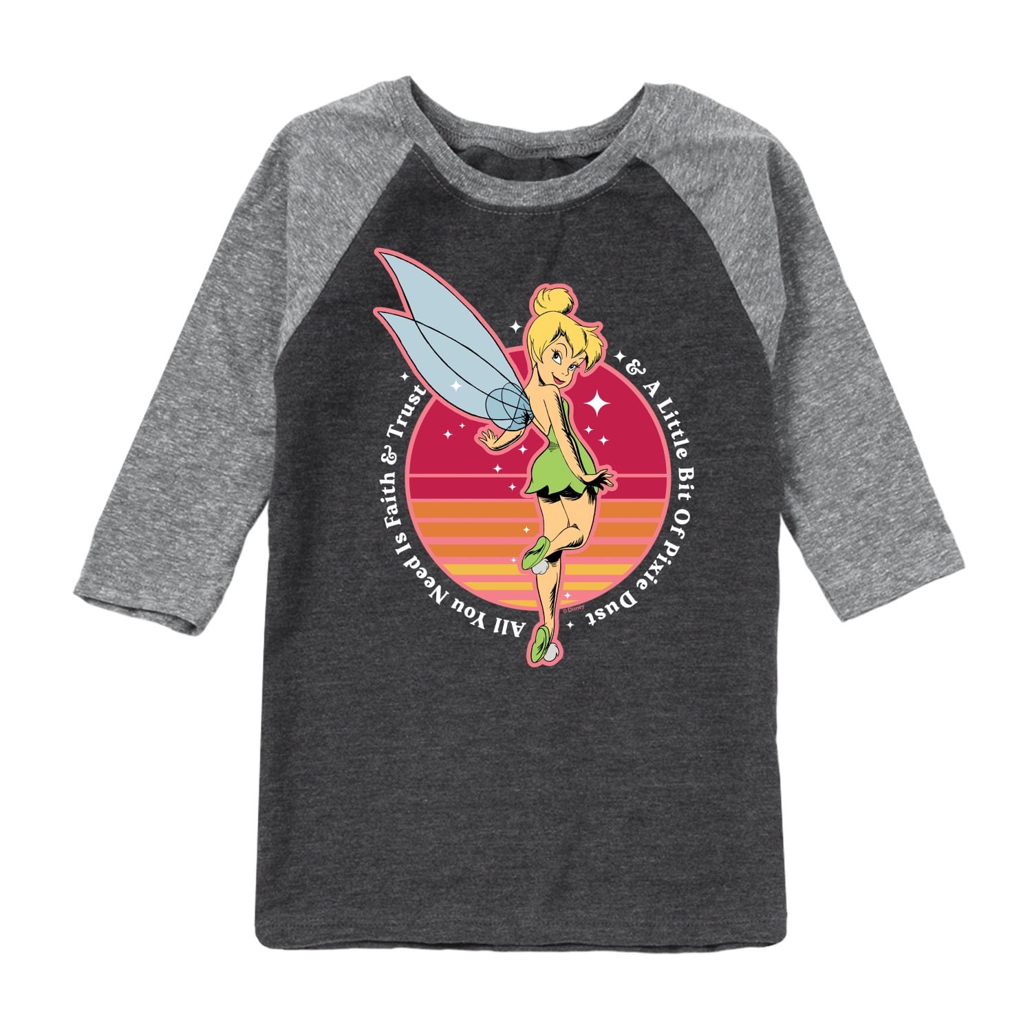 Disney - Peter Pan - Tinkerbell - A Little Bit of Pixie Dust - Toddler And Youth Raglan Graphic ...